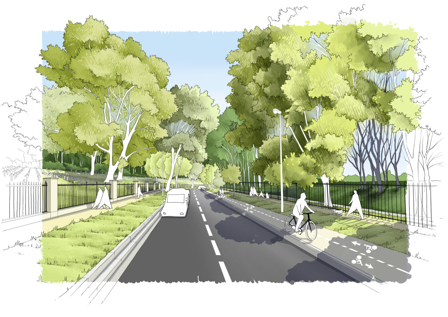 Une piste cyclable boulevard Washington - Suresnes
